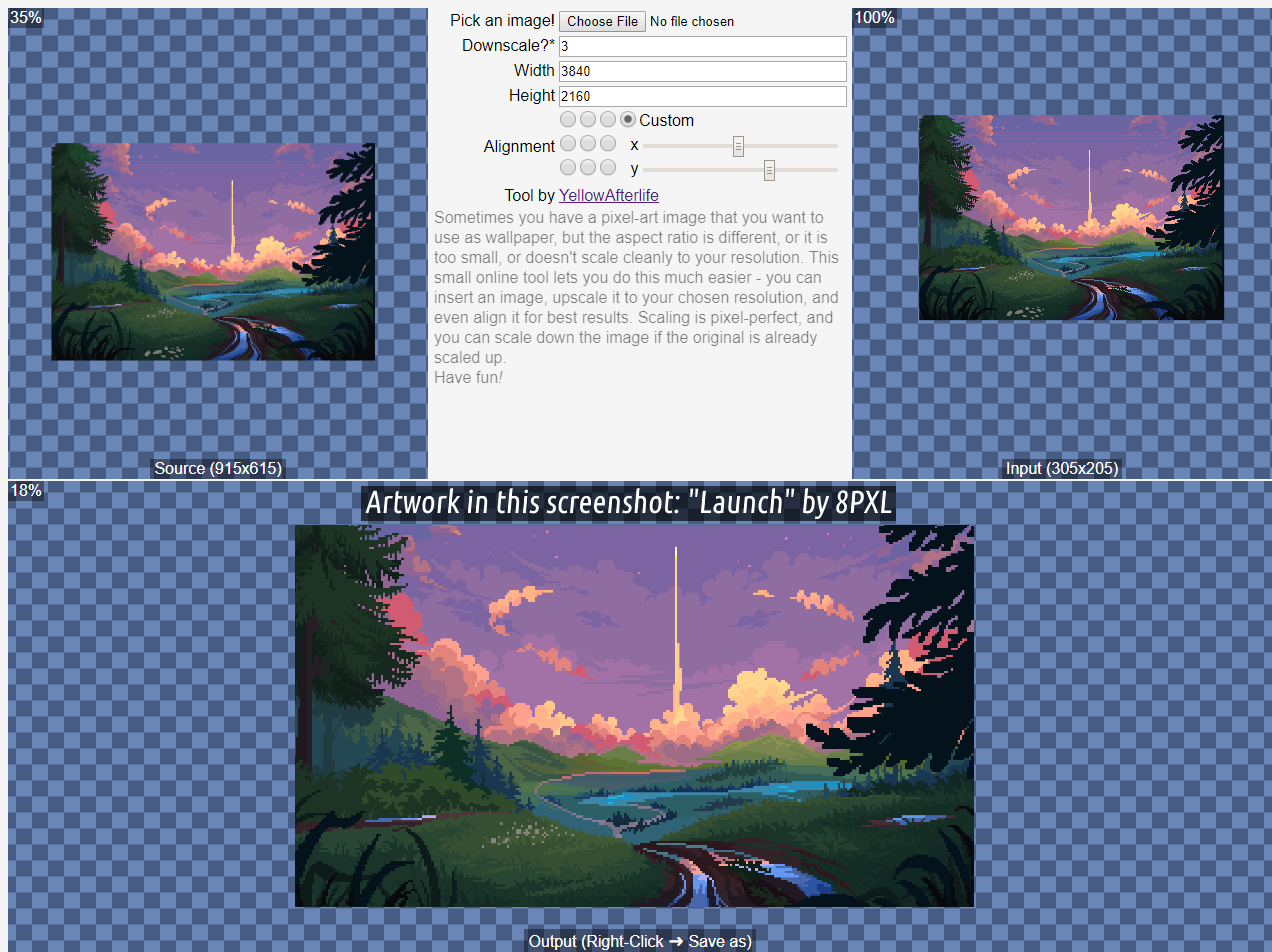 Pixel-perfect image scaling tool
